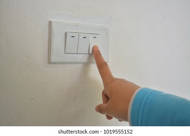 Women Hand Turn On Light Switch Stock Photo 1051783646 | Shutterstock