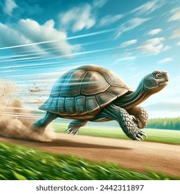Turtle On Skateboard Realistic Style Speed AI-generated image ...