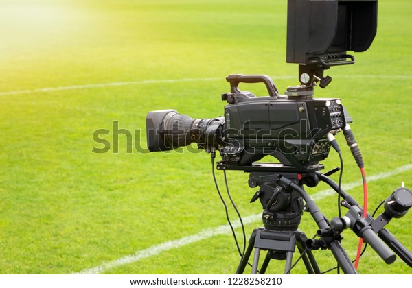 Tv Camera Stadium Broadcasting During Football Stock Photo (Edit Now ...
