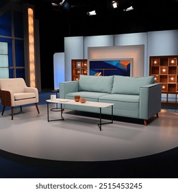 Tv Studio Set One Sofa Chair AI-generated image 2540629847 | Shutterstock