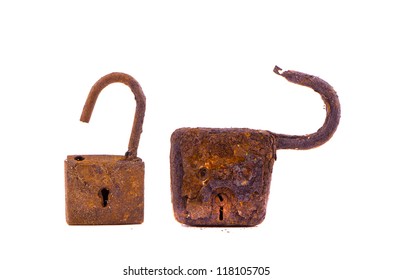 Two Aged Rusty Locks Isolated On Stock Photo 118105705 | Shutterstock