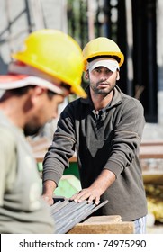 Two Authentic Construction Workers One Them Stock Photo 74975290 ...