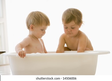 Two Babies Bubble Bath Stock Photo 14506006 | Shutterstock