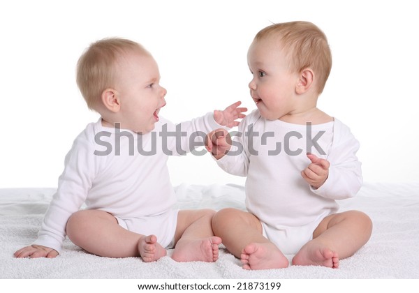 Two Babies Talking Stock Photo (Edit Now) 21873199