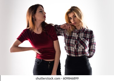 Two Beautiful Models Posing Stock Photo (Edit Now) 609846800