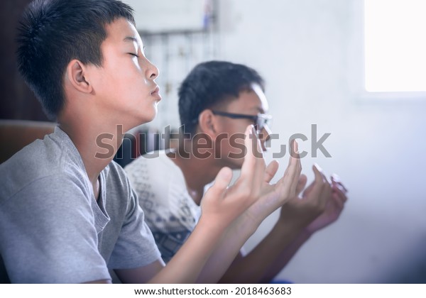 Two Boy Praying Group Discipleship Studying Stock Photo 2018463683 ...