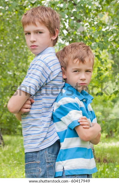 Two Brothers Standing Back Back Stock Photo 60417949 | Shutterstock