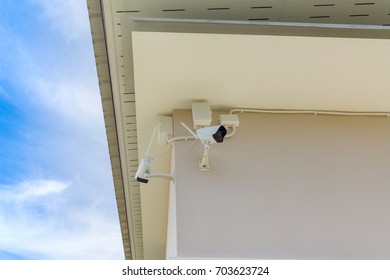 Two Cctv System Camera Attached Wall Stock Photo 703623724 | Shutterstock