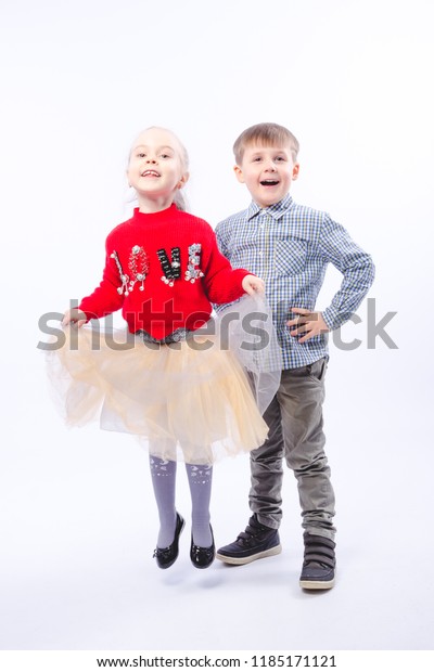 Two Children Dancing Isolated Stock Photo 1185171121 | Shutterstock