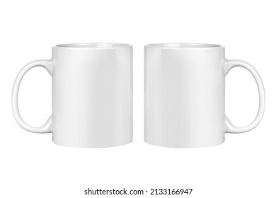 Two Classic White Mugs Elements Isolated Stock Photo 2133166947 ...