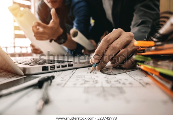 Two Colleagues Discussing Data Working Tablet Stock Photo (Edit Now ...