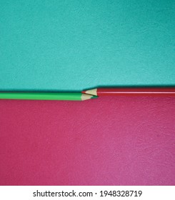 Two Colored Pencils Split Picture Half Stock Photo 1948328719 ...