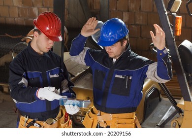 Two Construction Worker Reading Project Stock Photo 20209156 | Shutterstock