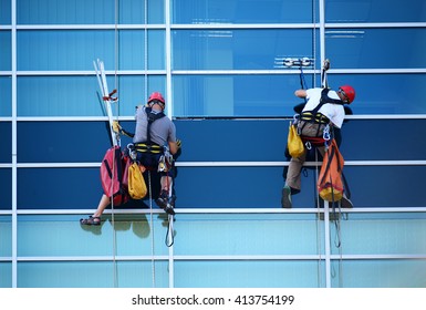 Two Construction Workers Working Height On Stock Photo 413754199 ...