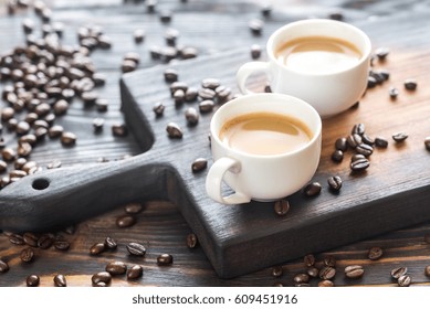 Free Stock Photo of Two Cups of Coffee on a Wooden Table | Download ...