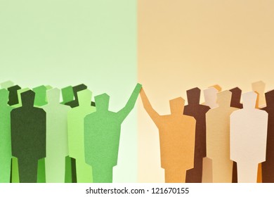 Two Different Groups Reaching Successful Agreement Stock Photo ...