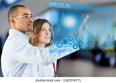 Two Doctors Modern Computer Interface Stock Photo 1187074771 | Shutterstock