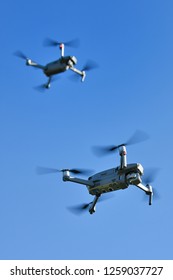 Two Drones Flight Stock Photo 1259037727 | Shutterstock