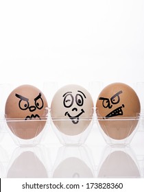 Two Egg Characters Displaying Angry Emotions Stock Photo 173828360 ...