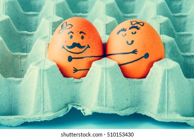 Two Eggs Hugging Couple Empty Carton Stock Photo 510153430 | Shutterstock