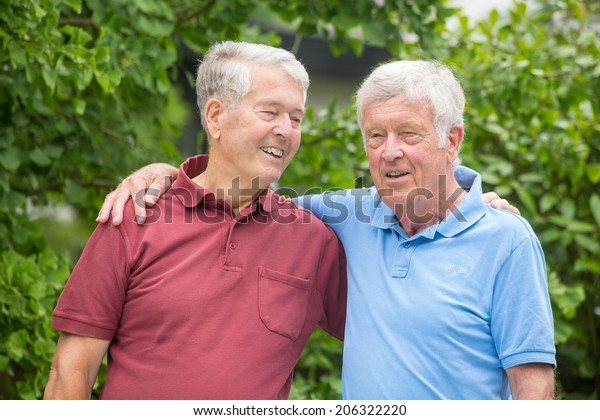Two Elderly Men Embracing Each Other Stock Photo 206322220 | Shutterstock