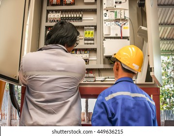 Two Electrical Engineer Work Inspection Electric Stock Photo 449636215 ...