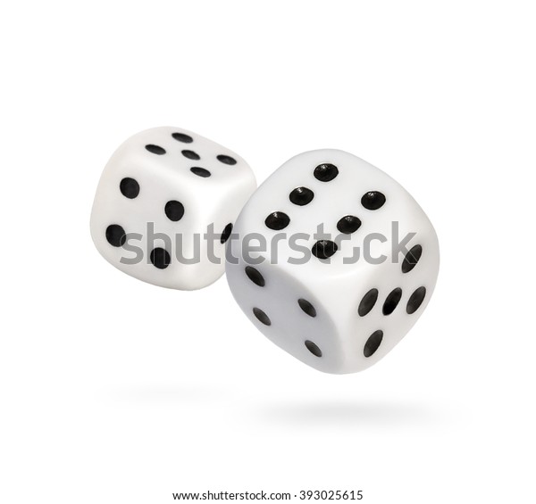 Two Falling Dice Isolated On White Stock Photo (Edit Now) 393025615