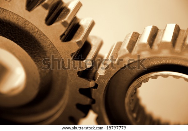 Two Gears Meshing Together Stock Photo (Edit Now) 18797779