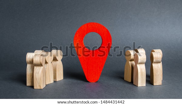 Two Groups People Divided By Red Stock Photo 1484431442 | Shutterstock