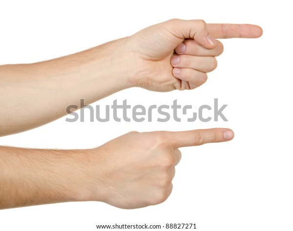 Two Hand Pointing Touching Pressing Isolated Stock Photo 88827271 ...