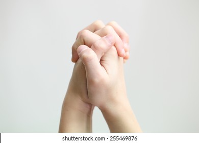 Two Hands Folded Prayer Stock Photo (Edit Now) 255469876