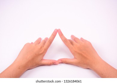 Two Hands Forming Triangle Shape Isolated Stock Photo (Edit Now) 1326184061