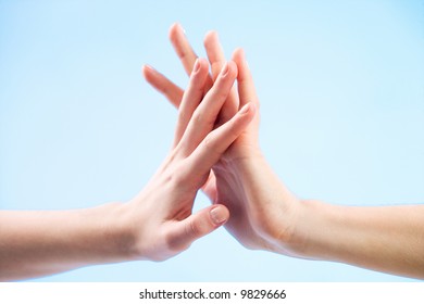 Hands Come Together Number One Sign Stock Photo (Edit Now) 32944072