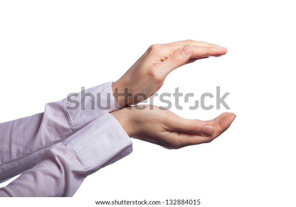 Two Hands Protecting Something Isolated On Stock Photo (Edit Now) 132884015