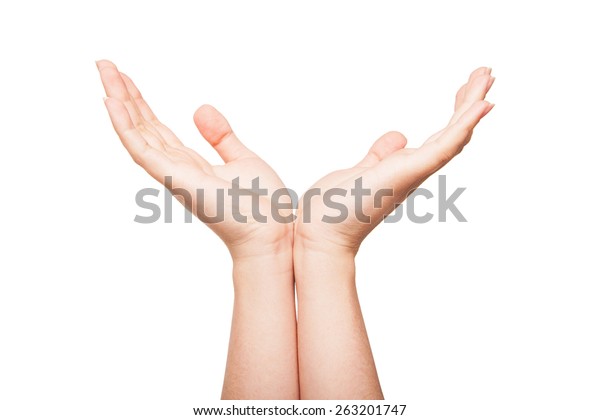 Two Hands Protecting Something Isolated On Stock Photo (Edit Now) 263201747