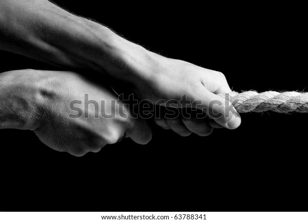 Two Hands Pulling On Rope Black Stock Photo 63788341 | Shutterstock