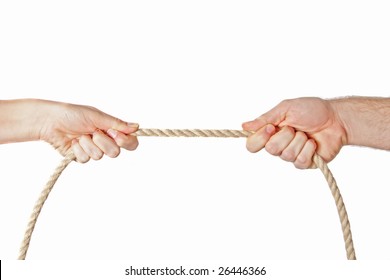 Two Hands Pulling Rope All Isolated Stock Photo 26446366 | Shutterstock