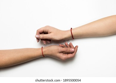 Two Hands Red Thread On White Stock Photo 1895500054 | Shutterstock