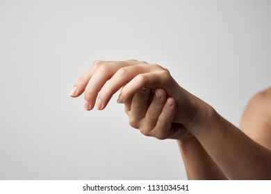 Two Hands Touching Pain Dislocation Bruise Stock Photo (Edit Now ...