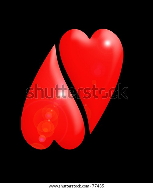Two Hearts Join One Stock Photo (Edit Now) 77435