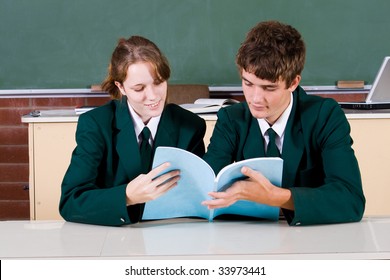 Two High School Students Studying Classroom Stock Photo 33973441 ...