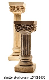Two Ionic Columns On White Background Stock Photo (Edit Now) 158360495