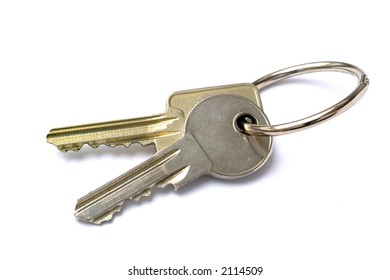 Two Keys On Ring Isolated Stock Photo 2114509 | Shutterstock