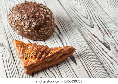 Two Loafs Bread Form Triangle Sunflower Stock Photo 1460630783 ...