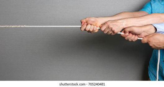 Two Men Pulling Rope Teamwork Pays Stock Photo 705240481 | Shutterstock
