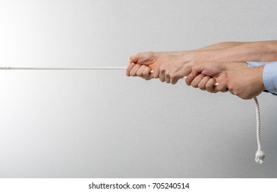 Two Men Pulling Rope Teamwork Pays Stock Photo 705240514 | Shutterstock