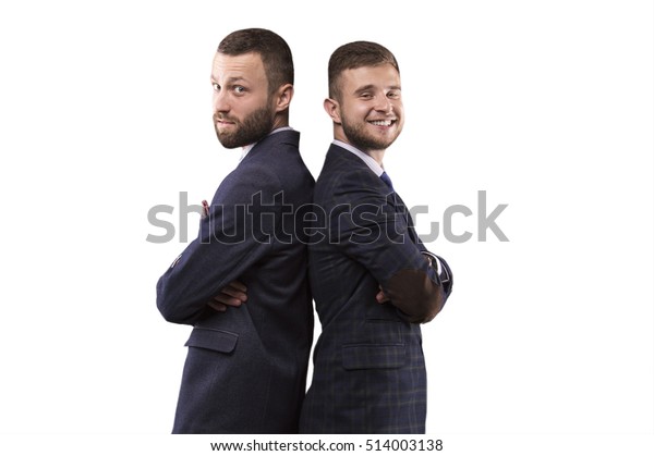 Two Men Standing Back Back Support Stock Photo (Edit Now) 514003138