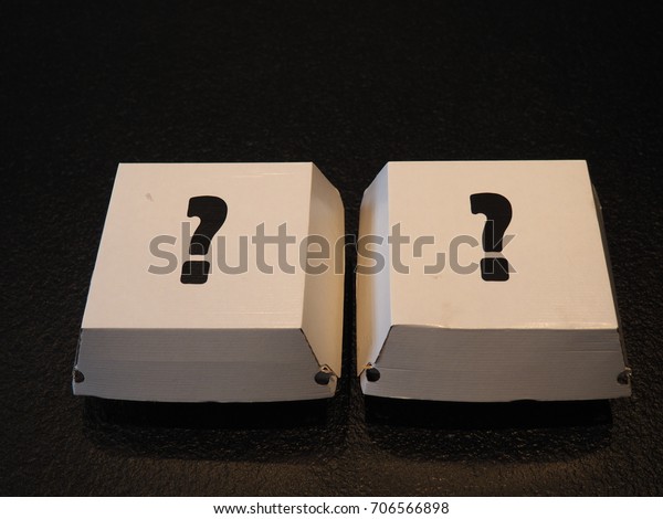 Two Mystery Boxes Question Mark On Stock Photo (Edit Now) 706566898