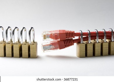 Two Network Cables Secured By Padlock Stock Photo 36877231 | Shutterstock