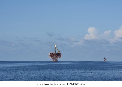 Two Oil Rig Flare Stack On Stock Photo (Edit Now) 1124394521